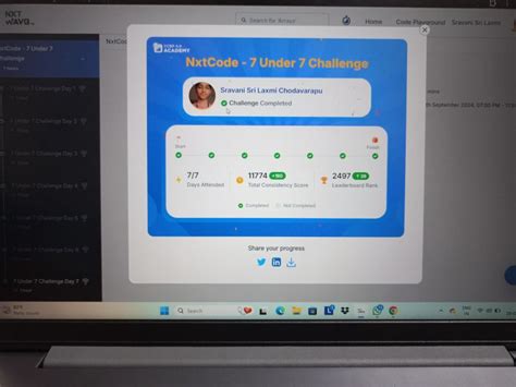 Sravani Sri Laxmi Chodavarapu On Linkedin Nxtwave 7under7challenge