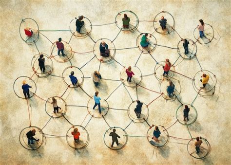 Interconnected People In Abstract Network Premium Ai Generated Image