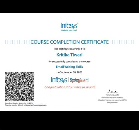 Kritika Tiwari On Linkedin Infosys Completecources Emailwritingskills