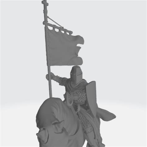 3d Printable Crusader Standard Bearer By Northern Crusades Miniatures
