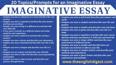 How To Write An Imaginative Essay The English Digest