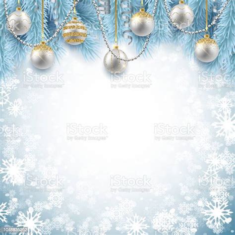 크리스마스와 새 해 배경 디자인 전나무 나무 가지 벡터 일러스트 레이 션 장식 볼 12월에 대한 스톡 벡터 아트 및 기타 이미지 12월 1월 계절 Istock