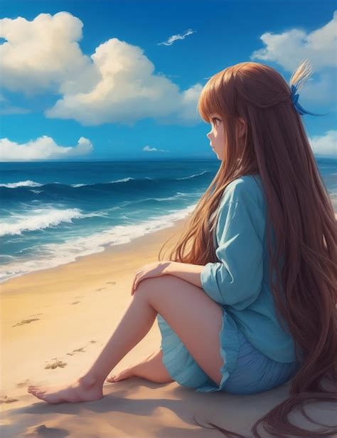 Page 3 96 000 Beautiful Cute Anime Girl On Beach Pictures