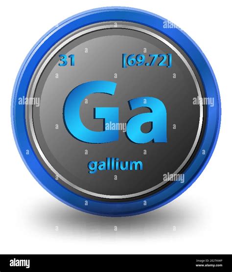 Gallium Chemical Element Chemical Symbol With Atomic Number And Atomic Mass Illustration Stock