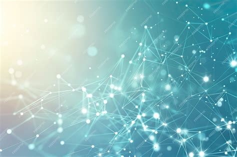 Light Blue Network Background With Connected Dots And Lines Premium Ai Generated Image