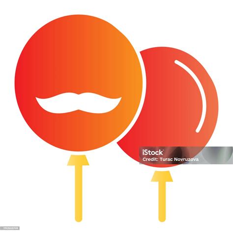 콧수염 플랫 아이콘발룬 트렌디 한 플랫 스타일의 파티 발룬 색상 아이콘 해피 아버지의 날 날짜 그라데이션 스타일 디자인 웹 및 응용 프로그램을 위해 설계 Eps 10 10에