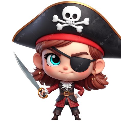 Girl Pirate Cartoon Characters Pirate Vector Characters
