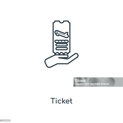 티켓 개념 선 아이콘입니다 선형 티켓 개념 개요 기호 디자인입니다 이 간단한 요소 그림 사용할 수 있습니다 웹 및 모바일 Ui Ux가 관광에 대한 스톡 벡터 아트 및 기타