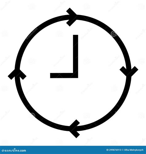 Minimalist Clock Icon With Arrows And Clock Hand Outline Clock Icon For Time Control During