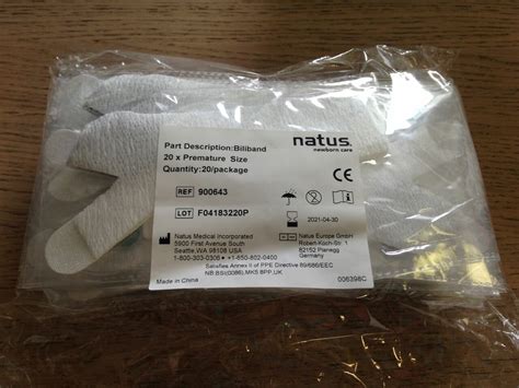 New Natus Medical 900643 Biliband 20pkg Disposables General For
