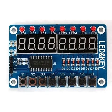 Tm1638 Trainer Module Io Input Output 8 Digit 7 Segment Led Key For