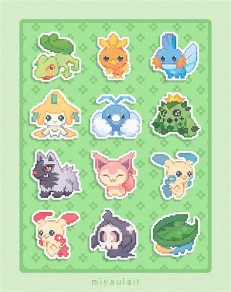 Jirachi Torchic Mudkip Swablu Treecko And 7 More Pokemon Drawn By Miyaulait Danbooru