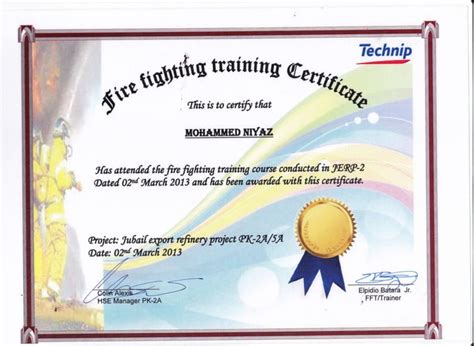 Technip Certificate PDF