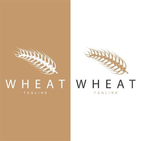 밀 로고 곡물 디자인 간단한 일러스트 템플릿 프리미엄 벡터