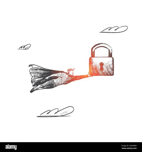 Security Concept Hand Drawn Isolated Vector Stock Vector Image And Art Alamy