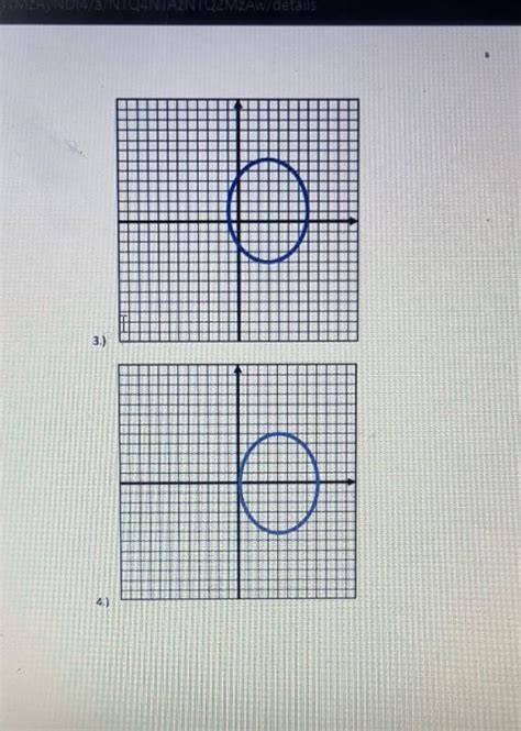 Solved For Each Graph Write The Equation Of The Ellipse And Chegg