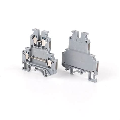Double Layer Terminal Block Ukk3 500v 32a Uk Screw Wire Connector Two Level Din Rail Terminal