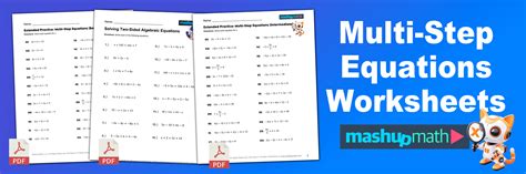Free Multi Step Equations Worksheets — Mashup Math