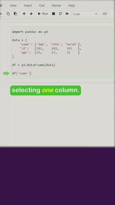 Selecting Columns In A Dataframe In Python Youtube