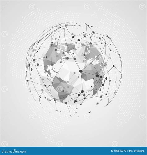 Global Network Connection Abstract Digital Big Data Texture Polygonal