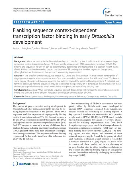 pdf flanking sequence context dependent transcription factor binding