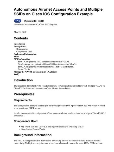 Access Points And Multiple Ssid Pdf Wireless Access Point