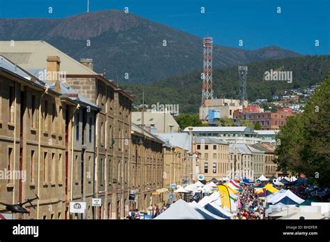 Kunanyi Mount Wellington Overlooks The Salamanca Market Hobart