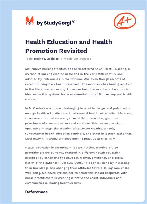 Health Education And Health Promotion Revisited Free Essay Example