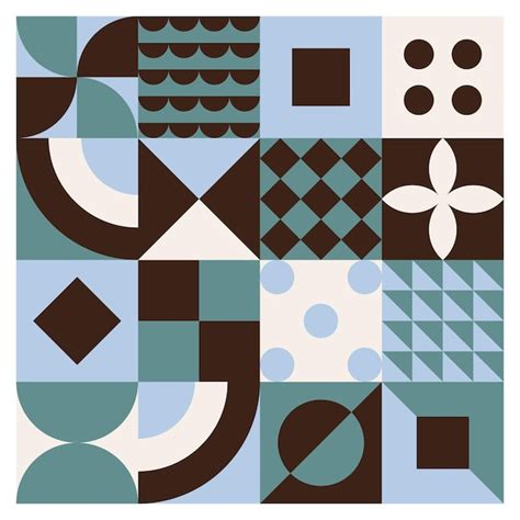 Premium Vector Abstract Bauhaus Geometric Pattern Background Vector Circle Triangle And Square