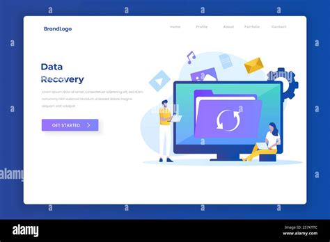 Data Recovery Illustration Design Concept Landing Page Illustrations