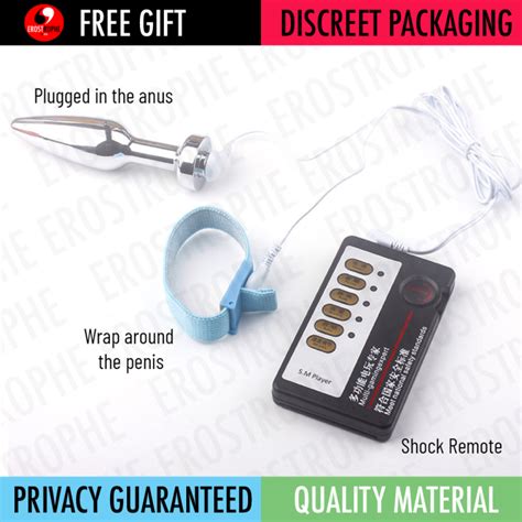 Electro Shock Dual Output Adjustable Penis Ring Anal Plug Electric Shock Sex Toy Lazada Ph
