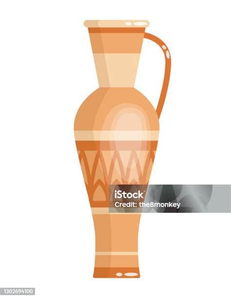인테리어에 대한 템플릿으로 고대 스타일의 그리스 화병 그리스 문화 세라믹 항아리 전통적인 색상과 형태 벡터 그리스 고대 암포라 0명에 대한 스톡 벡터 아트 및 기타 이미지