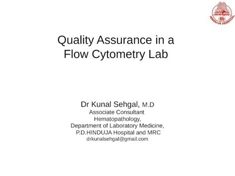 Pptx Quality Assurance In A Flow Cytometry Lab Dokumen Tips