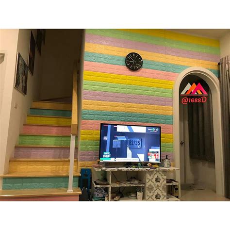 ถูกสุดวอลเปเปอร์ติดผนัง แผ่นใหญ่ 7077cm 3 มิติ มีกาวในตัว พร้อมส่ง สติ๊กเกอร์ติดผนัง 3d