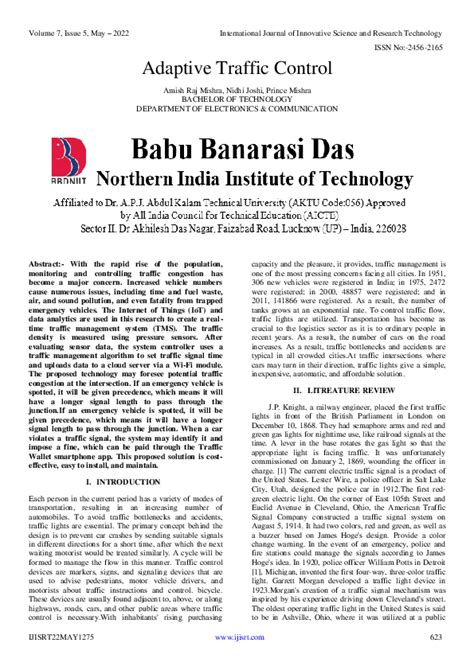 Pdf Adaptive Traffic Control