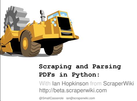 Scraping And Parsing Pdfs In Python Speaker Deck