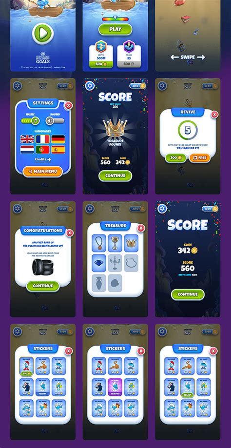 The Smurfs Ocean Cleanup Game Webmobile On Behance