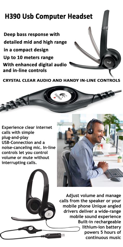 Logitech H390 Usb Computer Headset Black Moreshopping