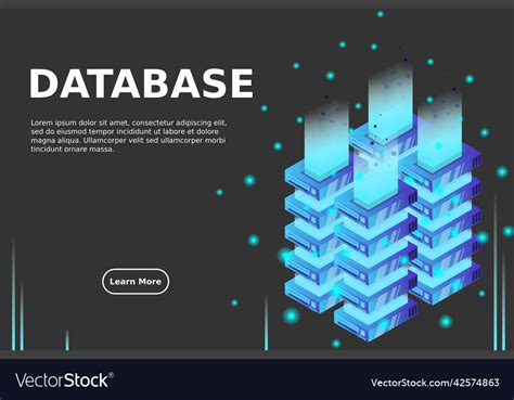 Server Room Isometric Futuristic Technology Vector Image