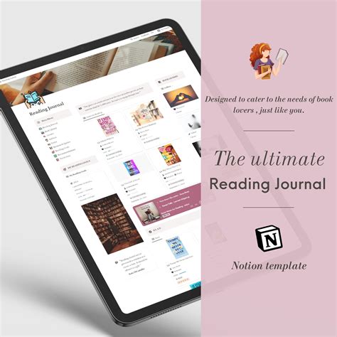 Reading Journal Notion Template Reading Tracker Notion Book Tracker Planner Reading Log Digital