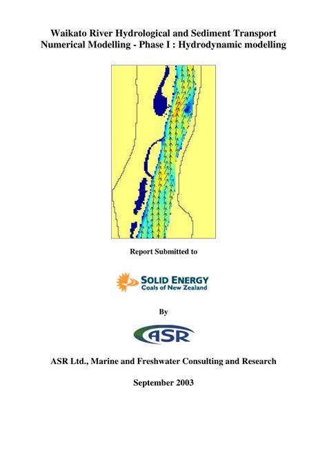 Pdf Waikato River Hydrological And Sediment Transport Numerical Modelling Phase I
