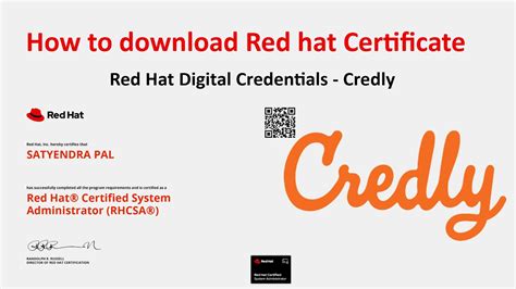 how to download red hat rhcsa rhce openshift openstack certificate digital credentials