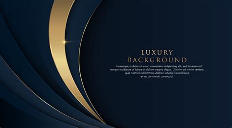 진한 파란색과 골드 추상 곡선 모양 배경반짝 빛나는 황금 선 고급스럽고 우아한 스타일 템플릿 디자인 현대 간단한 겹치는 기하학적 레이어 패턴 요소 벡터 일러스트레이션 0명에