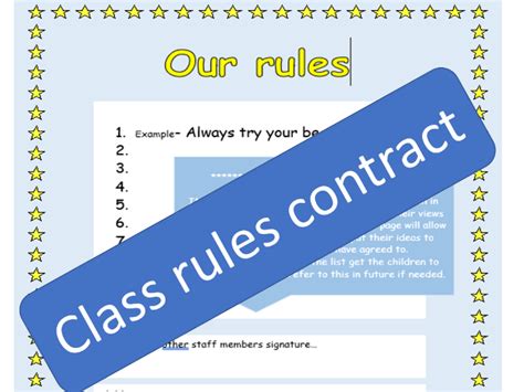 Class Rules Contract Teaching Resources