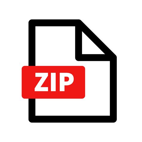 Red Zip File Icon Compressed Data File Computer File Vector