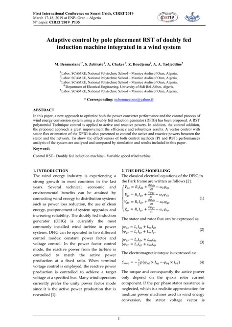 Pdf Fuzzy Behavior Model Control Of Doubly Fed Induction Generator Driven By Wind Turbine