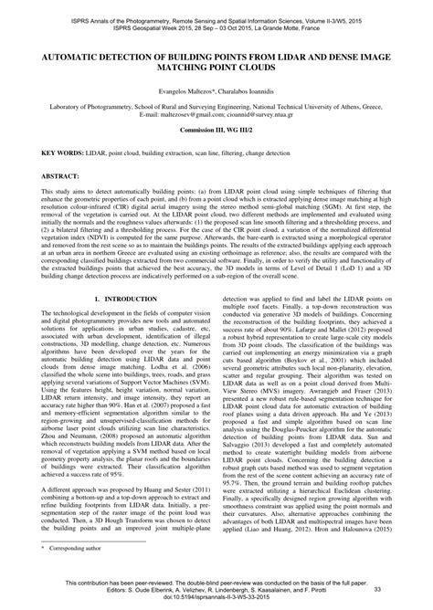 Pdf Automatic Detection Of Building Points From Lidar And Dense Image