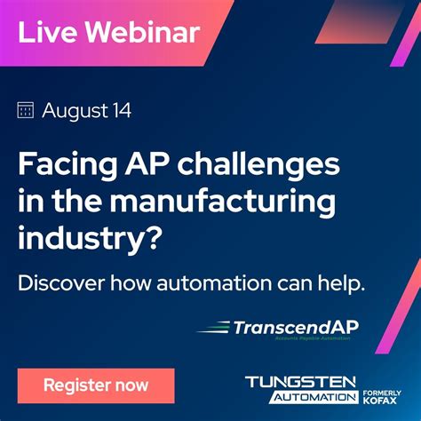 Anthony Yung On Linkedin Manufacturing Apautomation Tungstenautomation Transcendap