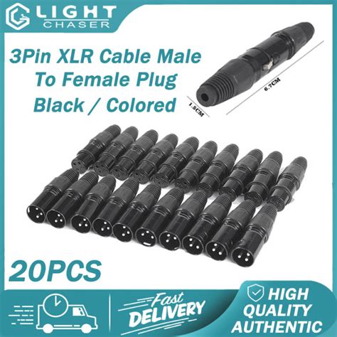 【cod And Ready Stock】20pcs 3pin Xlr Male To Female Microphone Extension Cable Microphone Cables