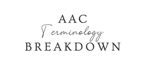 Aac Terminology Breakdown By Renee Greene Speech Tpt
